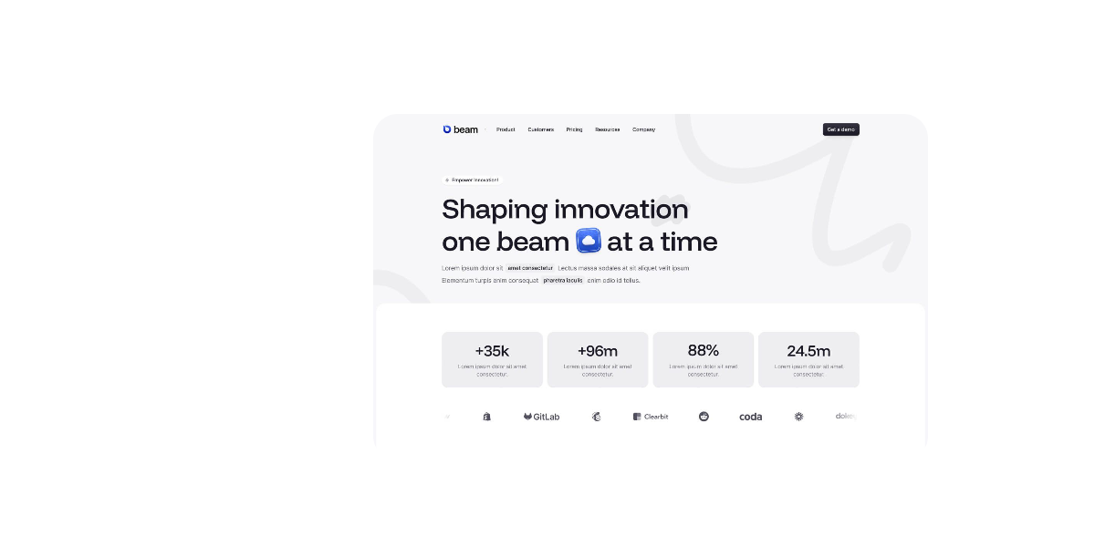 Beam Header 02 Component for Webflow, Figma & Framer | Flowbase