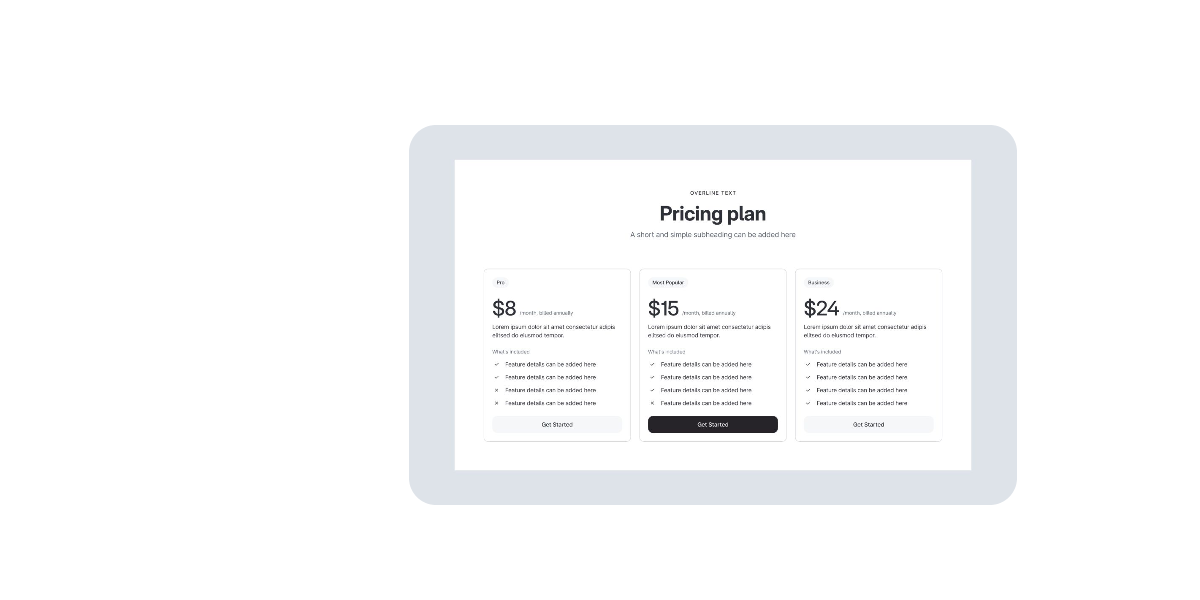 Chalk Pricing 08 Component for Webflow, Figma & Framer | Flowbase