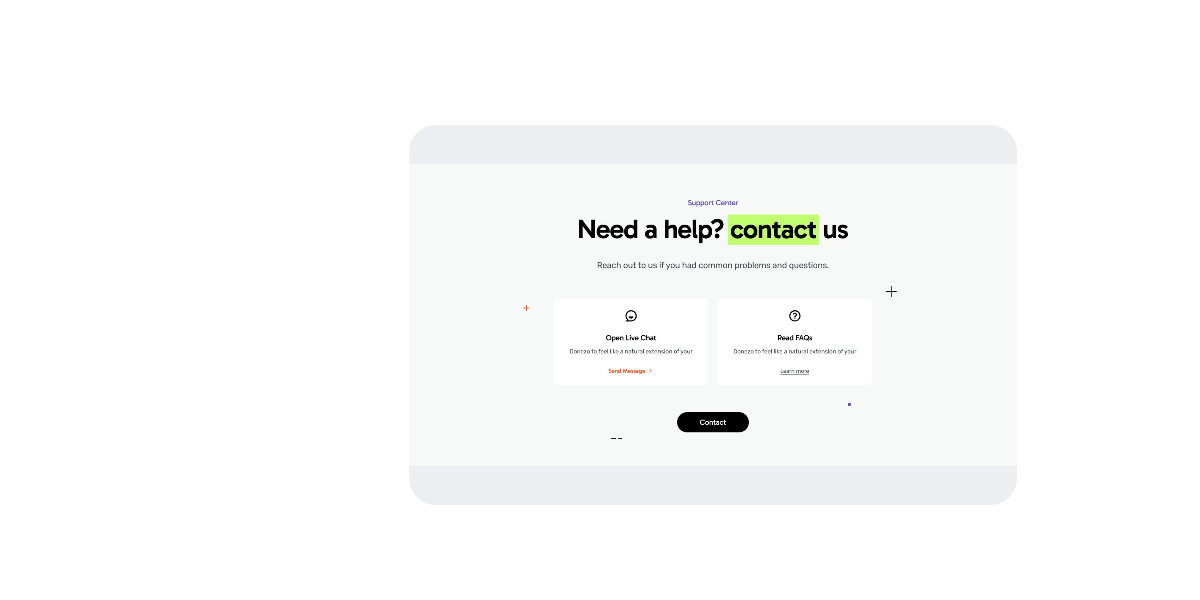 Donezo Contact 01 Component for Webflow, Figma & Framer | Flowbase