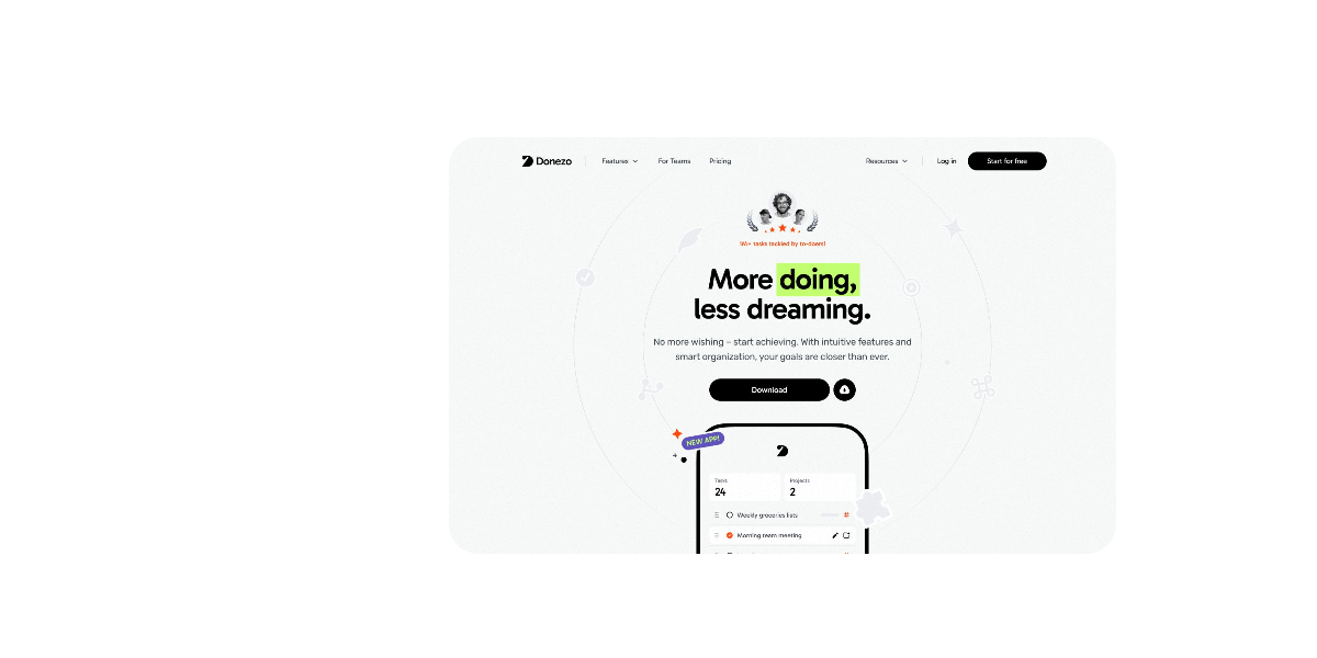 Donezo Header 01 Component for Webflow, Figma & Framer | Flowbase