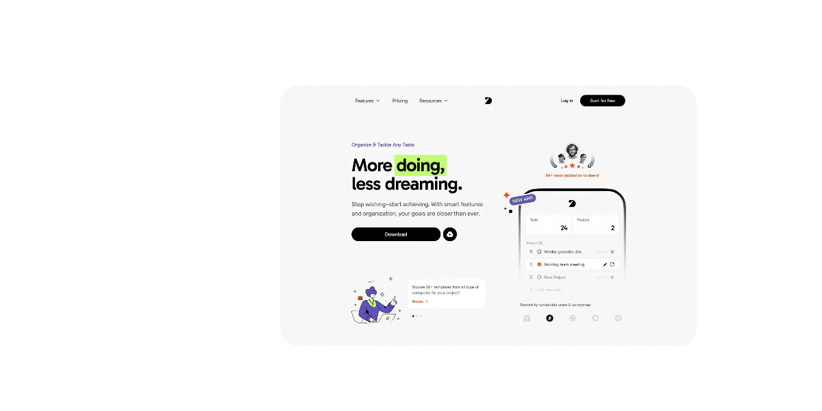 Donezo Header 03 Component for Webflow, Figma & Framer | Flowbase