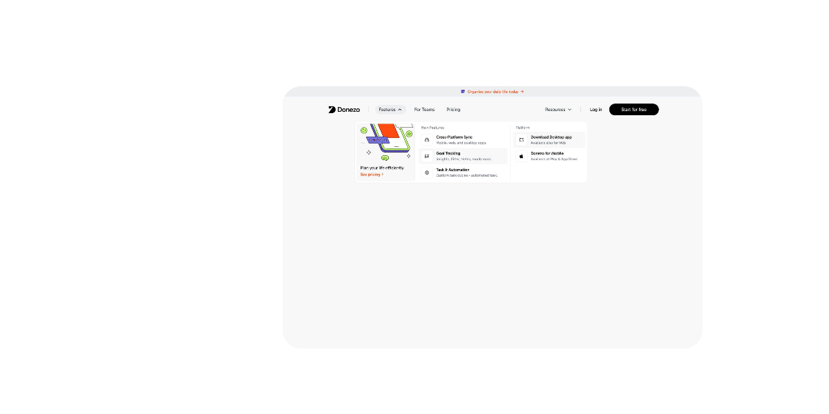 Donezo Navigation 01 Component for Webflow, Figma & Framer | Flowbase