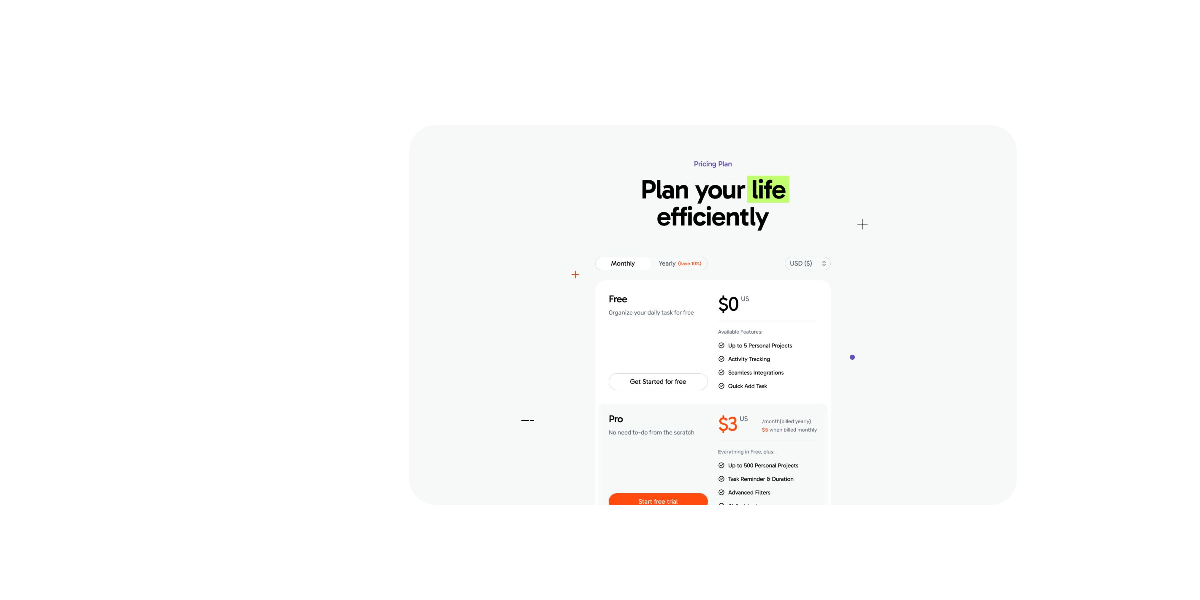 Donezo Pricing 03 Component for Webflow, Figma & Framer | Flowbase