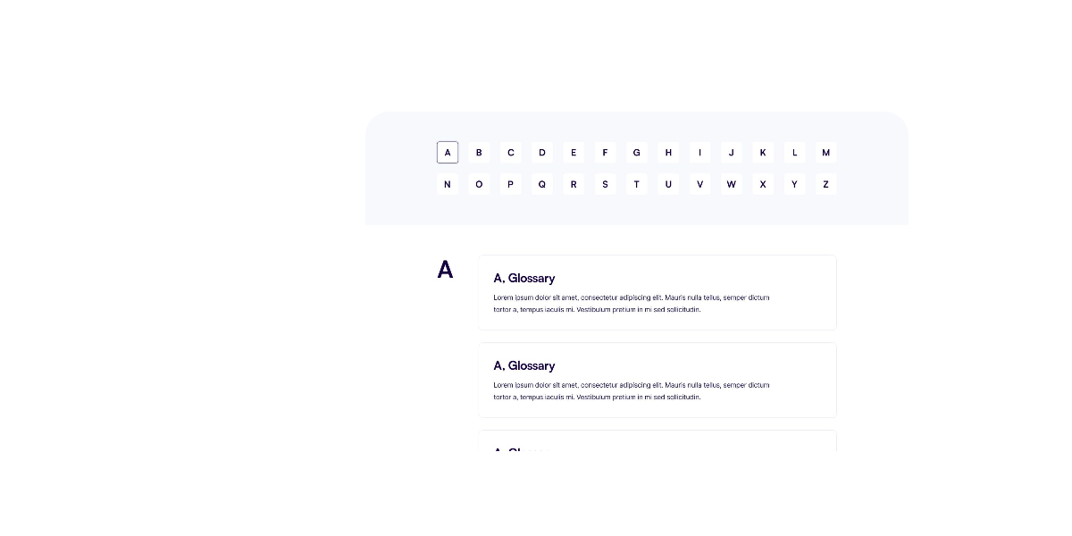 FlowUI Glossary 02 Component for Webflow, Figma & Framer | Flowbase