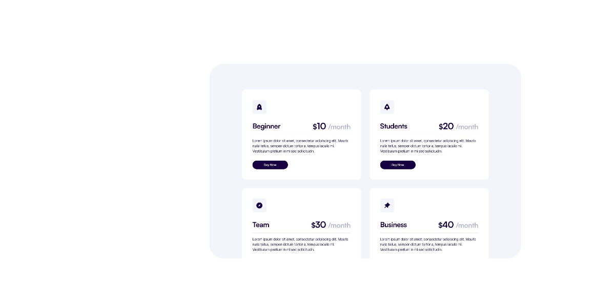 FlowUI Pricing 04 Component for Webflow, Figma & Framer | Flowbase