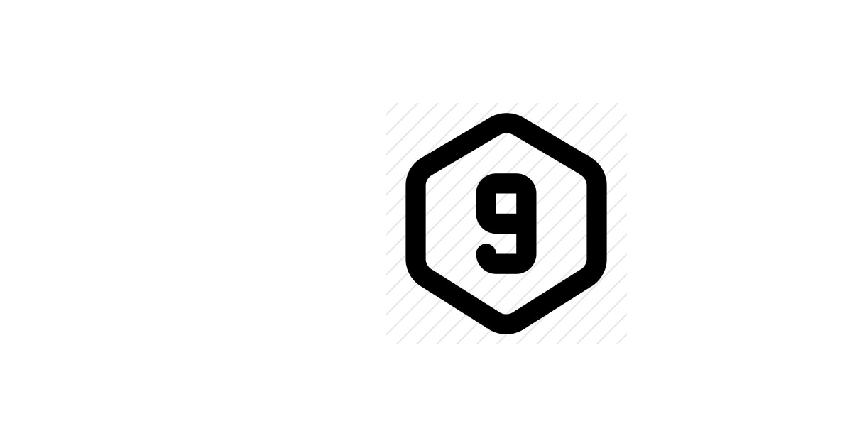 Hexagon Number 9 Line Icon by Tabler | Flowbase