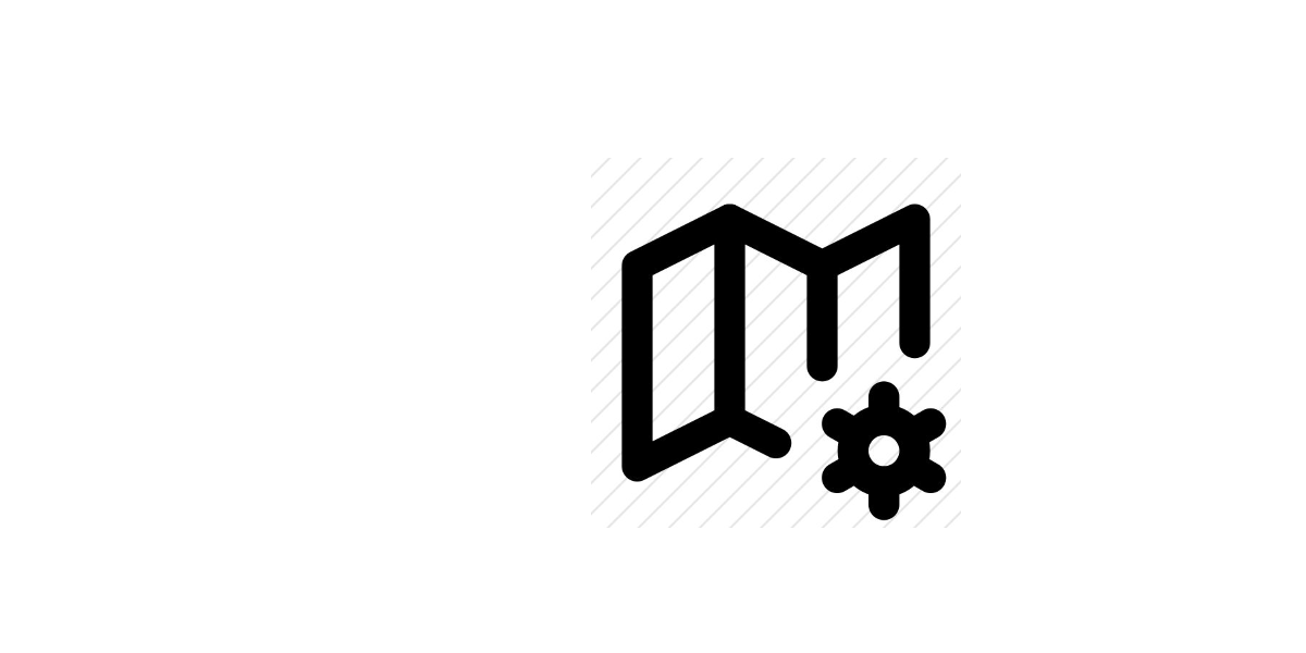 Map Cog Line Icon by Tabler | Flowbase